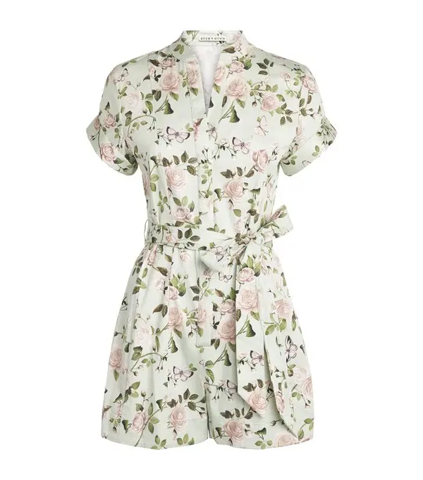 Alice + Olivia Floral Lucy Playsuit - Green