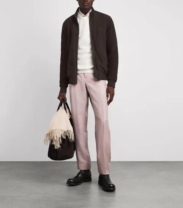Herno Suede Bomber Jacket