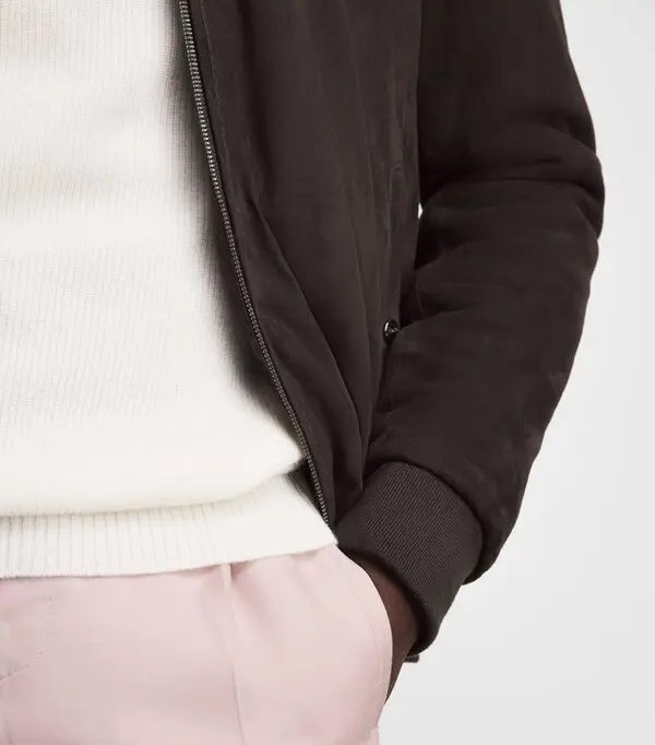 Herno Suede Bomber Jacket