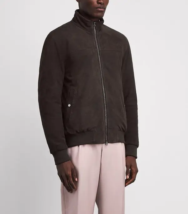 Herno Suede Bomber Jacket