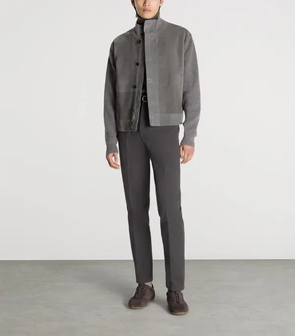 Dunhill Suede And Cashmere Bomber Jacket