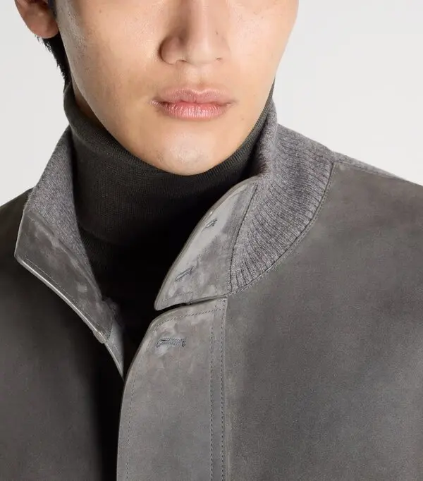 Dunhill Suede And Cashmere Bomber Jacket