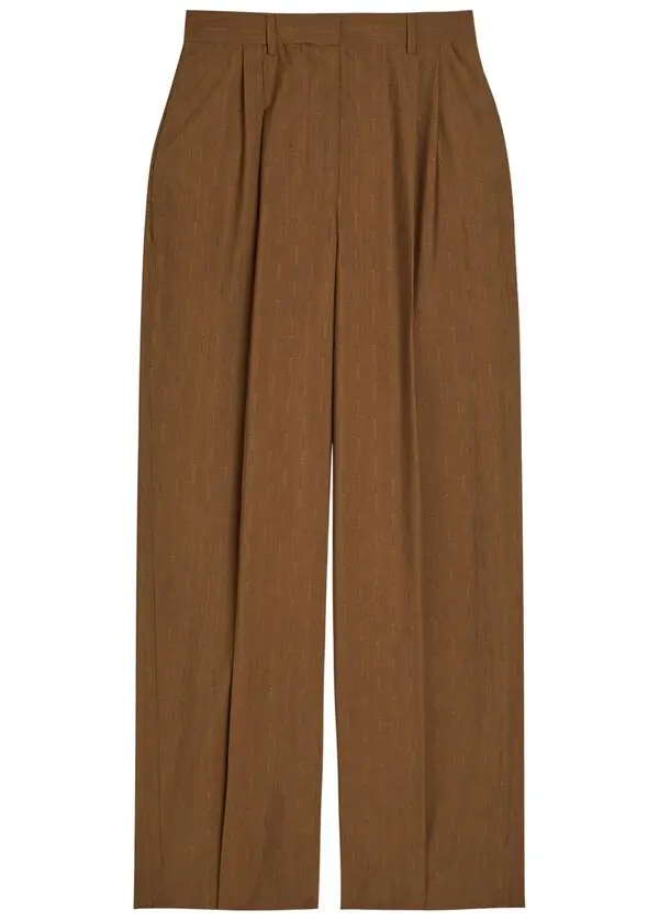 Stella McCartney Pleated Pinstriped Wool-blend Trousers