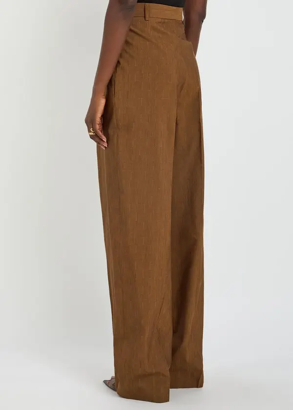 Stella McCartney Pleated Pinstriped Wool-blend Trousers