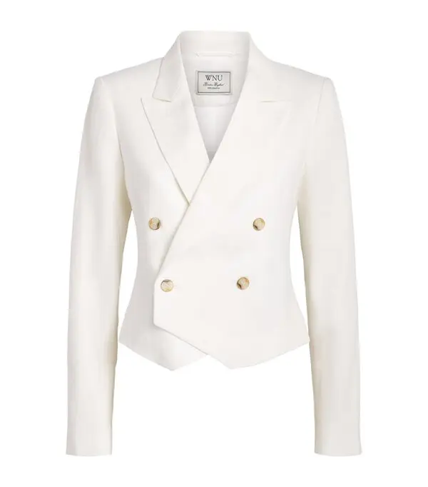 WITH NOTHING UNDERNEATH Linen Belgravia Cropped Blazer