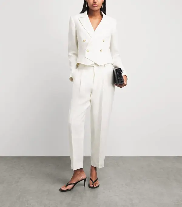 WITH NOTHING UNDERNEATH Linen Belgravia Cropped Blazer