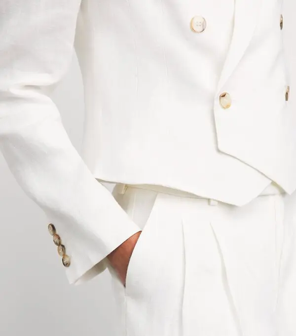 WITH NOTHING UNDERNEATH Linen Belgravia Cropped Blazer