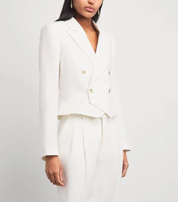 WITH NOTHING UNDERNEATH Linen Belgravia Cropped Blazer