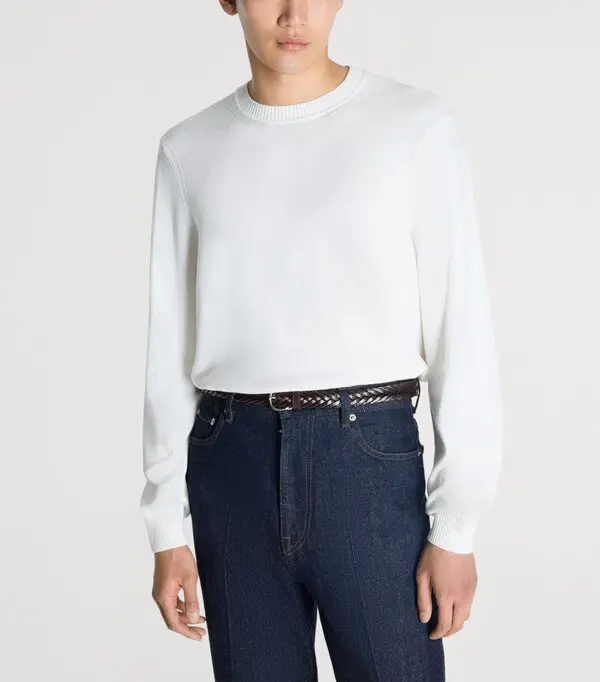Dunhill Sea Island Cotton Crew Neck Sweater