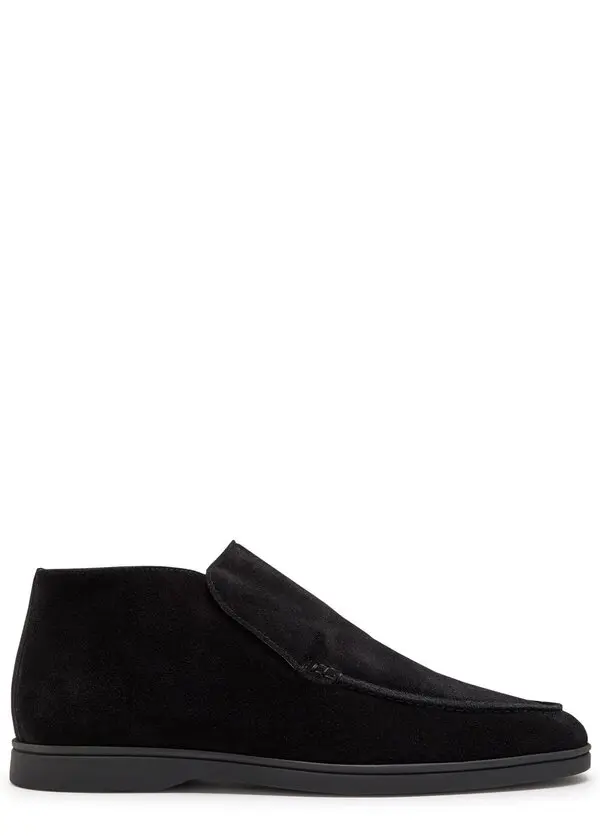 AURELIEN Suede Loafers - Black
