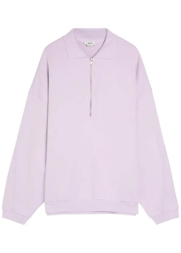 AGOLDE Pace Cotton Polo Sweatshirt - Pink