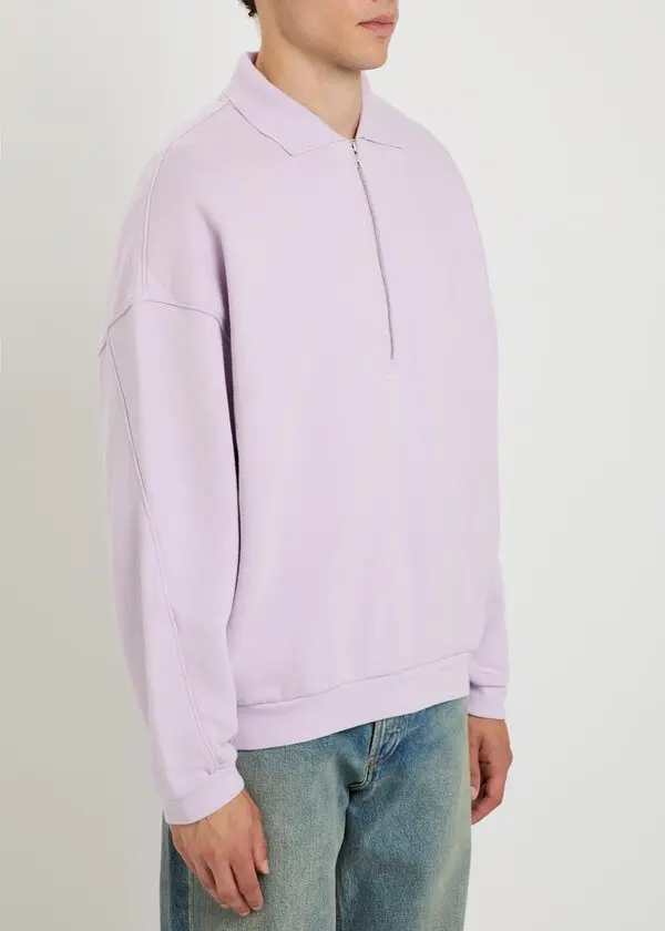 AGOLDE Pace Cotton Polo Sweatshirt - Pink