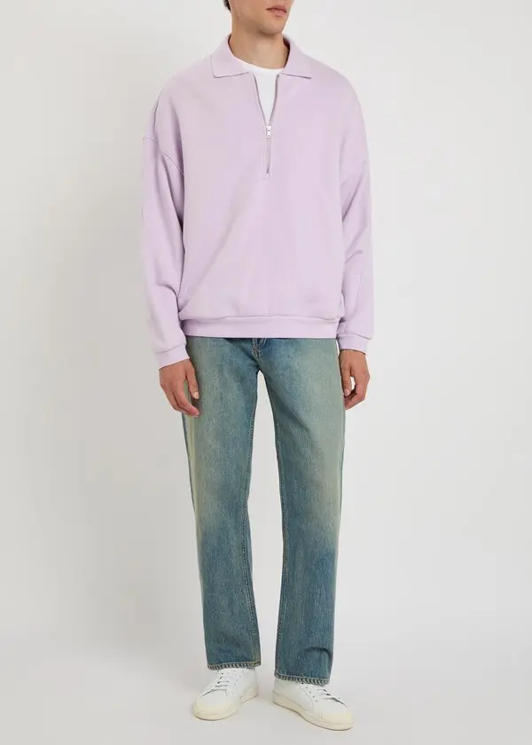 AGOLDE Pace Cotton Polo Sweatshirt - Pink