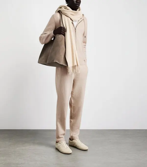 Colombo Cashmere Zip-up Hoodie - Beige