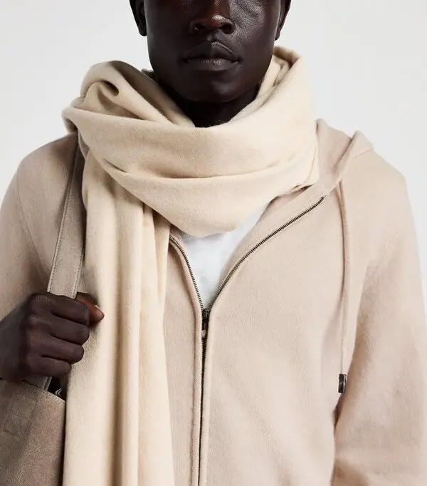 Colombo Cashmere Zip-up Hoodie - Beige