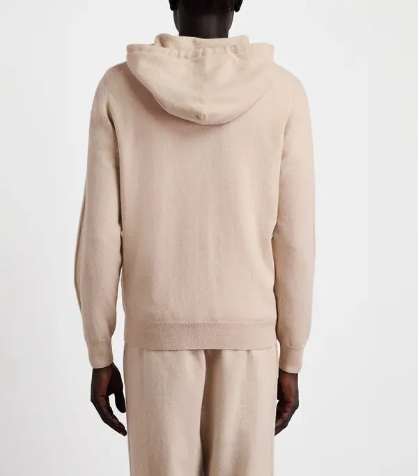Colombo Cashmere Zip-up Hoodie - Beige