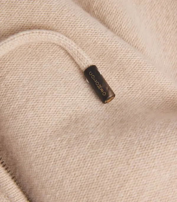 Colombo Cashmere Zip-up Hoodie - Beige