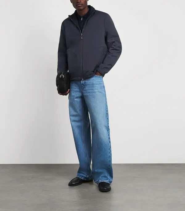 FIORONI CASHMERE Reversible Padded Virgin Wool Bomber Jacket