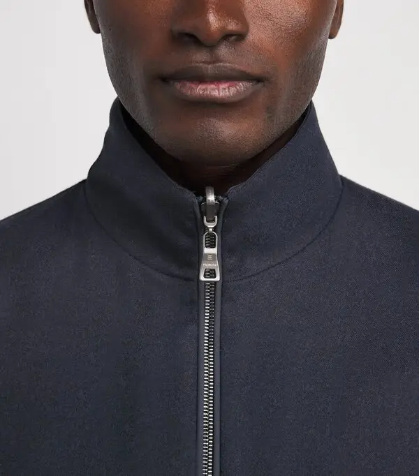 FIORONI CASHMERE Reversible Padded Virgin Wool Bomber Jacket