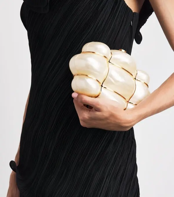 Cult Gaia Acrylic Bolla Clutch Bag - Ivory