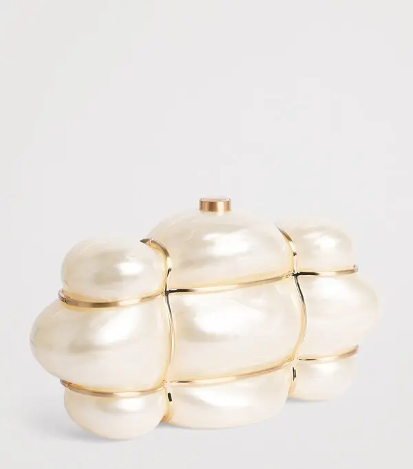 Cult Gaia Acrylic Bolla Clutch Bag - Ivory