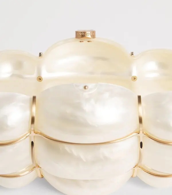 Cult Gaia Acrylic Bolla Clutch Bag - Ivory