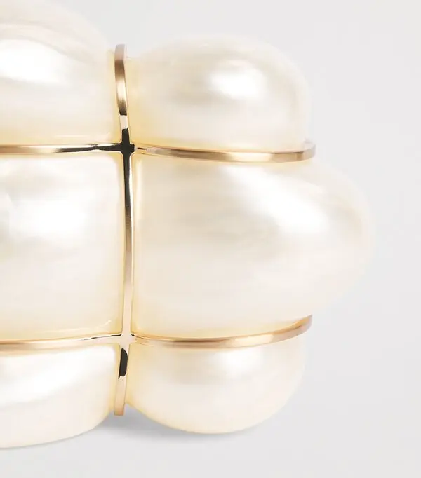 Cult Gaia Acrylic Bolla Clutch Bag - Ivory