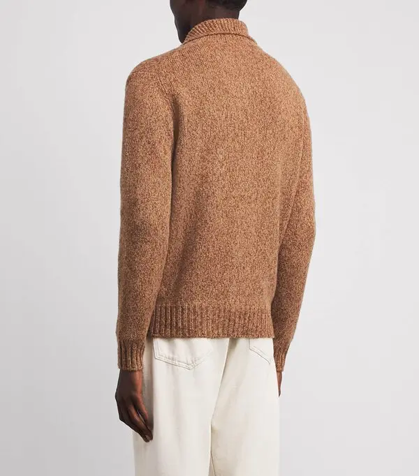 FIORONI CASHMERE Silk Mock-neck Cardigan