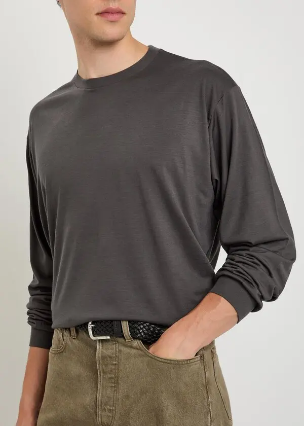 SSSTEIN Oversized Long-sleeve Wool T-shirt