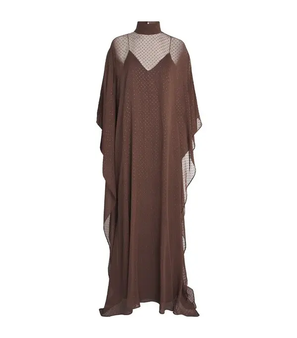 TALLER MARMO Silk-blend Muscat Kaftan Maxi Dress