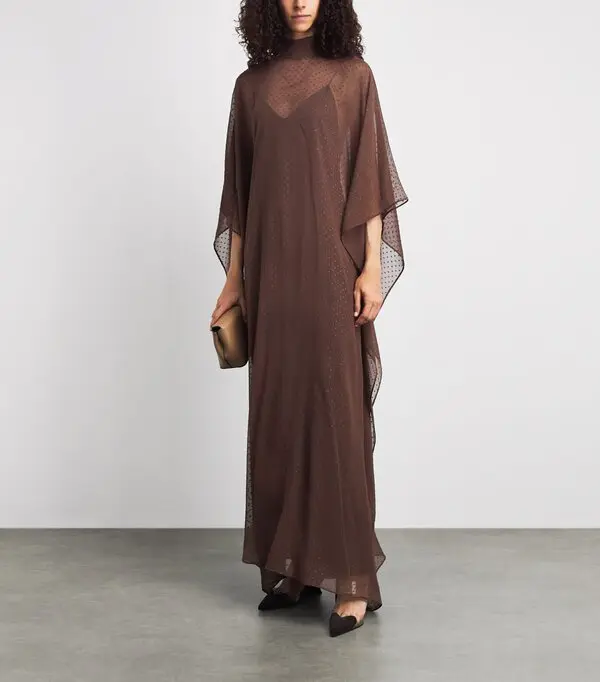 TALLER MARMO Silk-blend Muscat Kaftan Maxi Dress