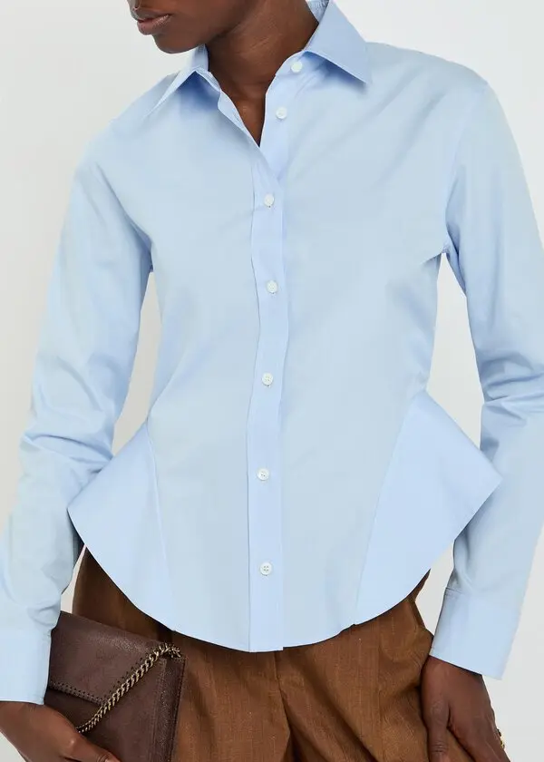Stella McCartney Peplum Cotton-poplin Shirt