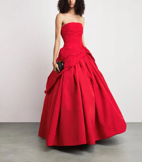 MARMAR HALIM Ruched Strapless Gown