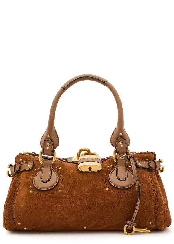 Chloé Paddington Suede Shoulder Bag - Terracotta