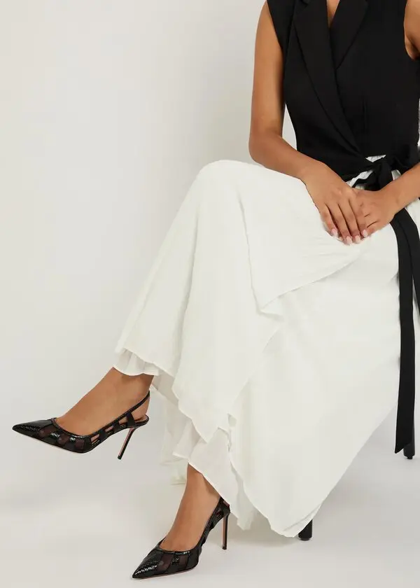 AQUAZZURA Screen 85 Snake-effect Leather Pumps