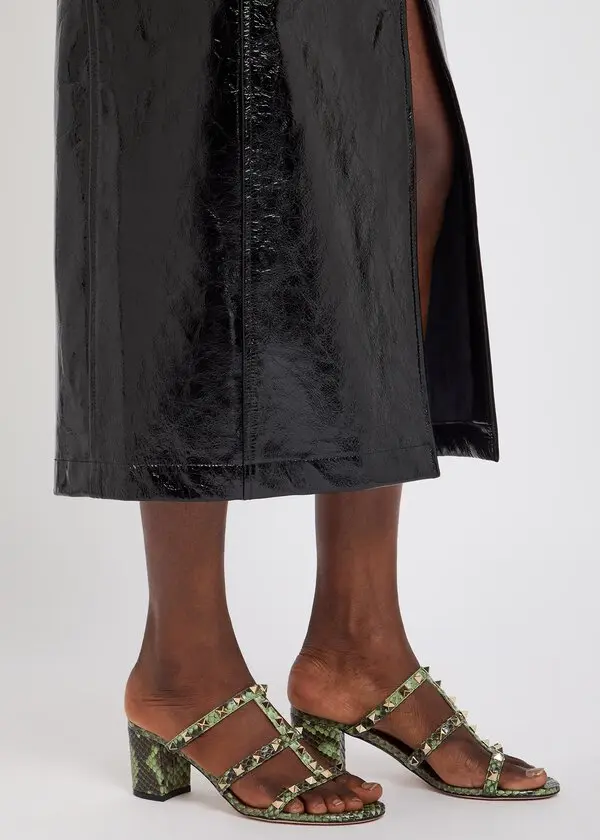 Valentino Garavani Rockstud 60 Real Python Leather Mules