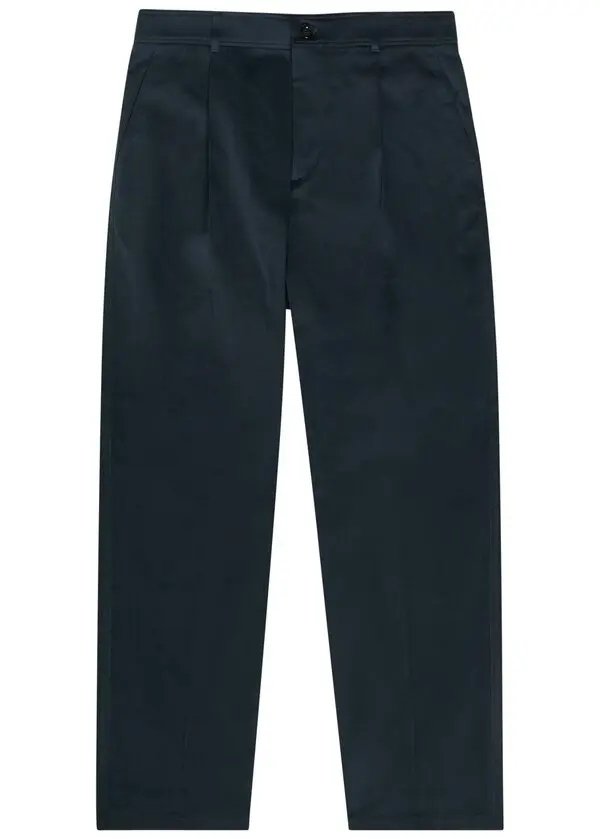 Valentino Garavani Logo-embroidered Cotton Gabardine Trousers