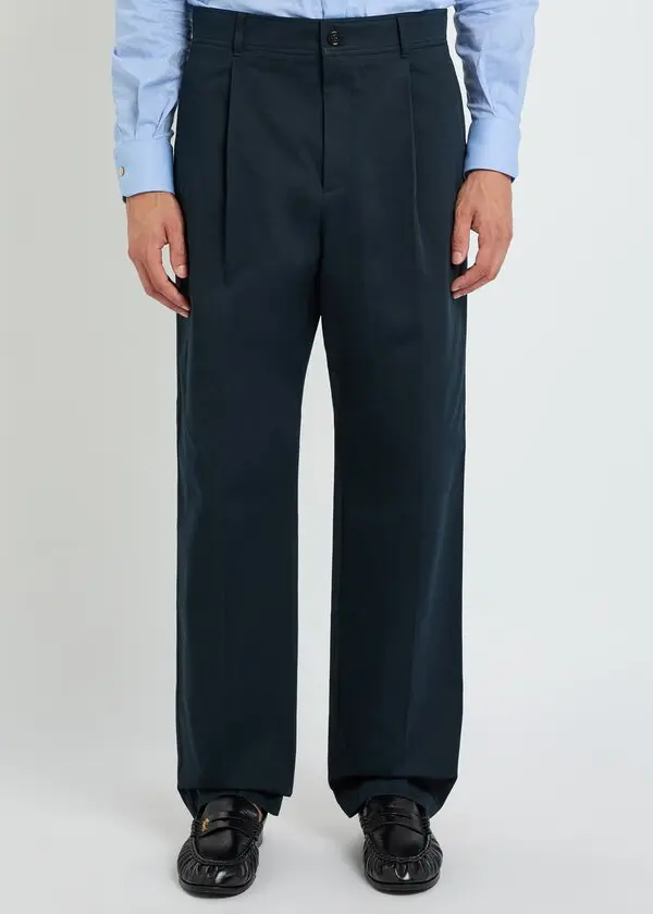 Valentino Garavani Logo-embroidered Cotton Gabardine Trousers