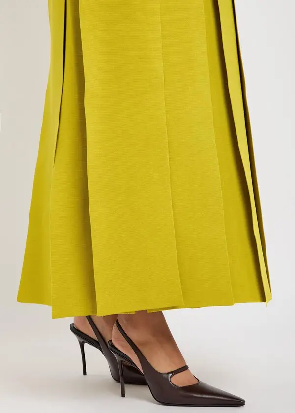 Alaïa Pleated Stretch Fine-knit Maxi Dress