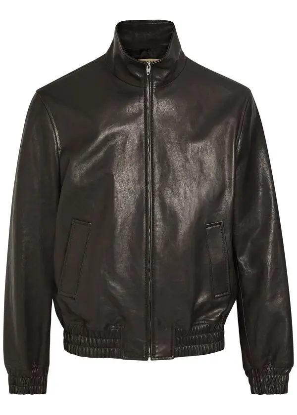 Valentino Garavani Funnel-neck Leather Jacket