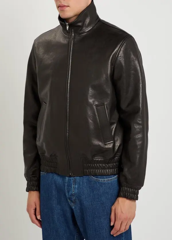 Valentino Garavani Funnel-neck Leather Jacket