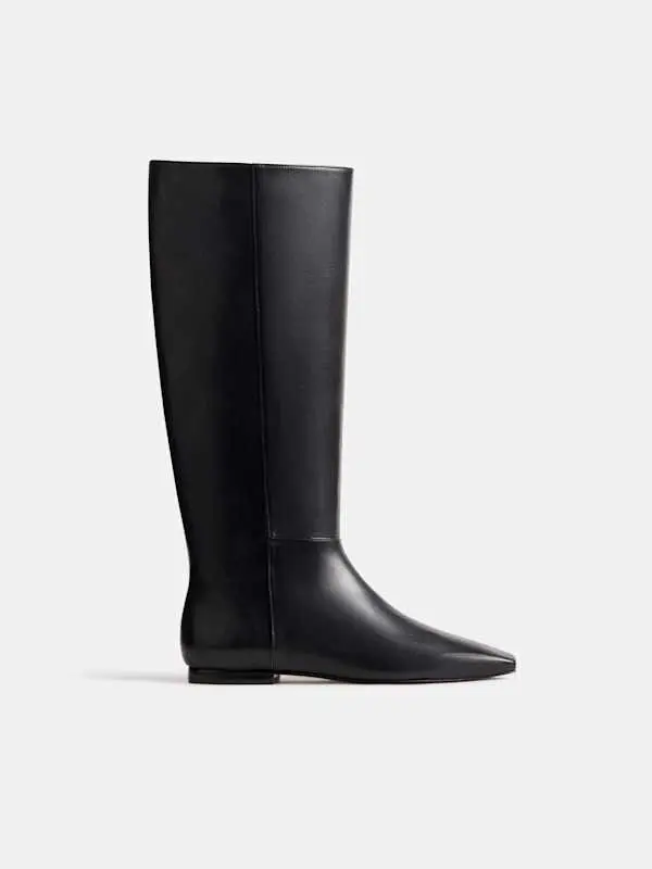 REFORMATION Remy Flat Knee Boot - Black