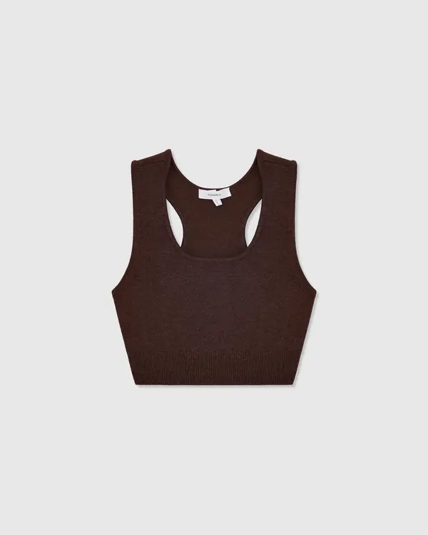 CASASOLA Ada Crop Tank - Espresso