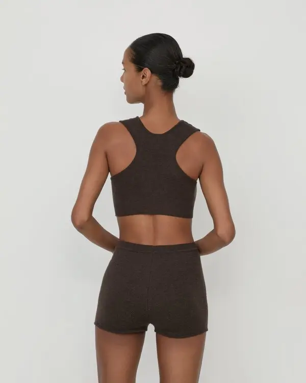 CASASOLA Ada Crop Tank - Espresso