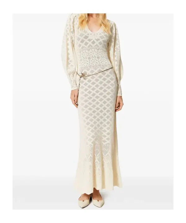 TWINSET Floral Knitted Maxi Dress