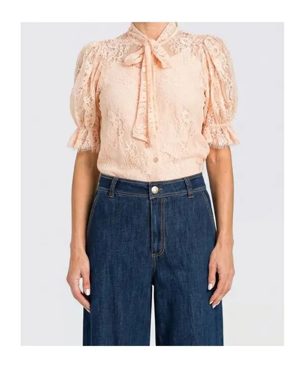 TWINSET Lace Bow Shirt