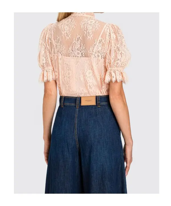 TWINSET Lace Bow Shirt