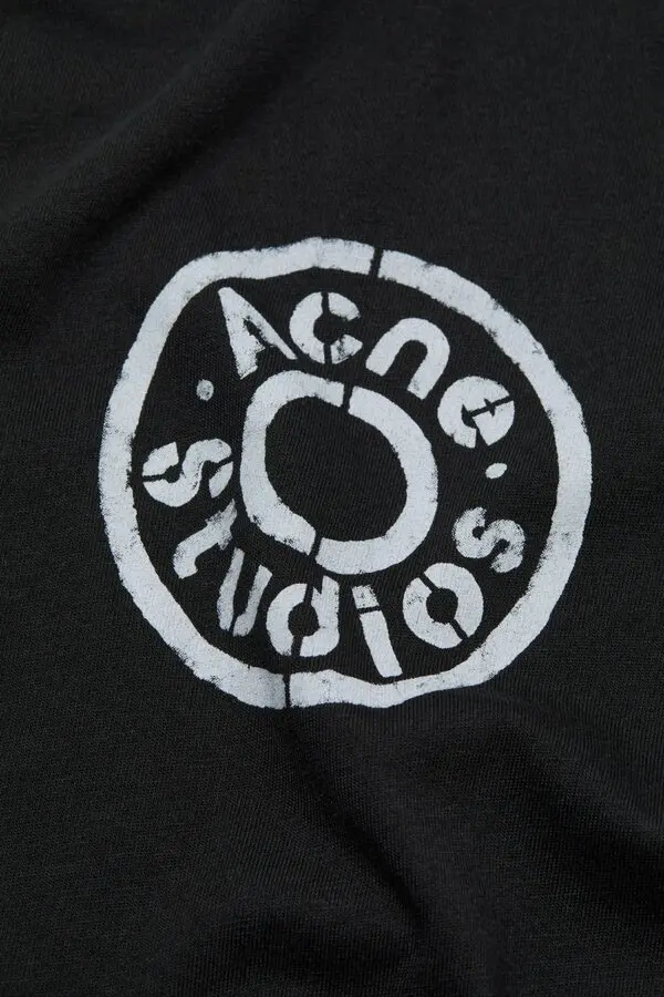 Acne Studios Logo Detailed Crewneck T-shirt