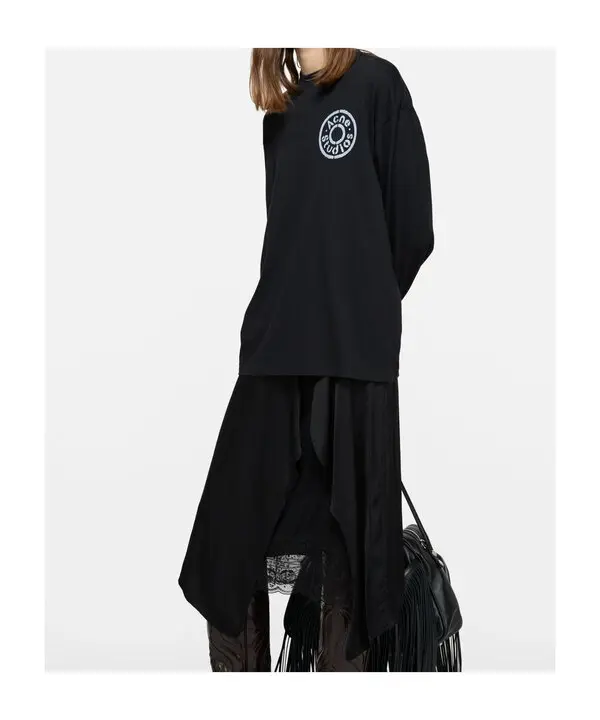 Acne Studios Logo Detailed Crewneck T-shirt