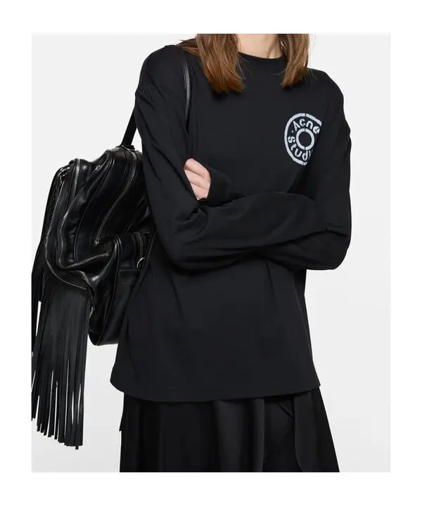 Acne Studios Logo Detailed Crewneck T-shirt